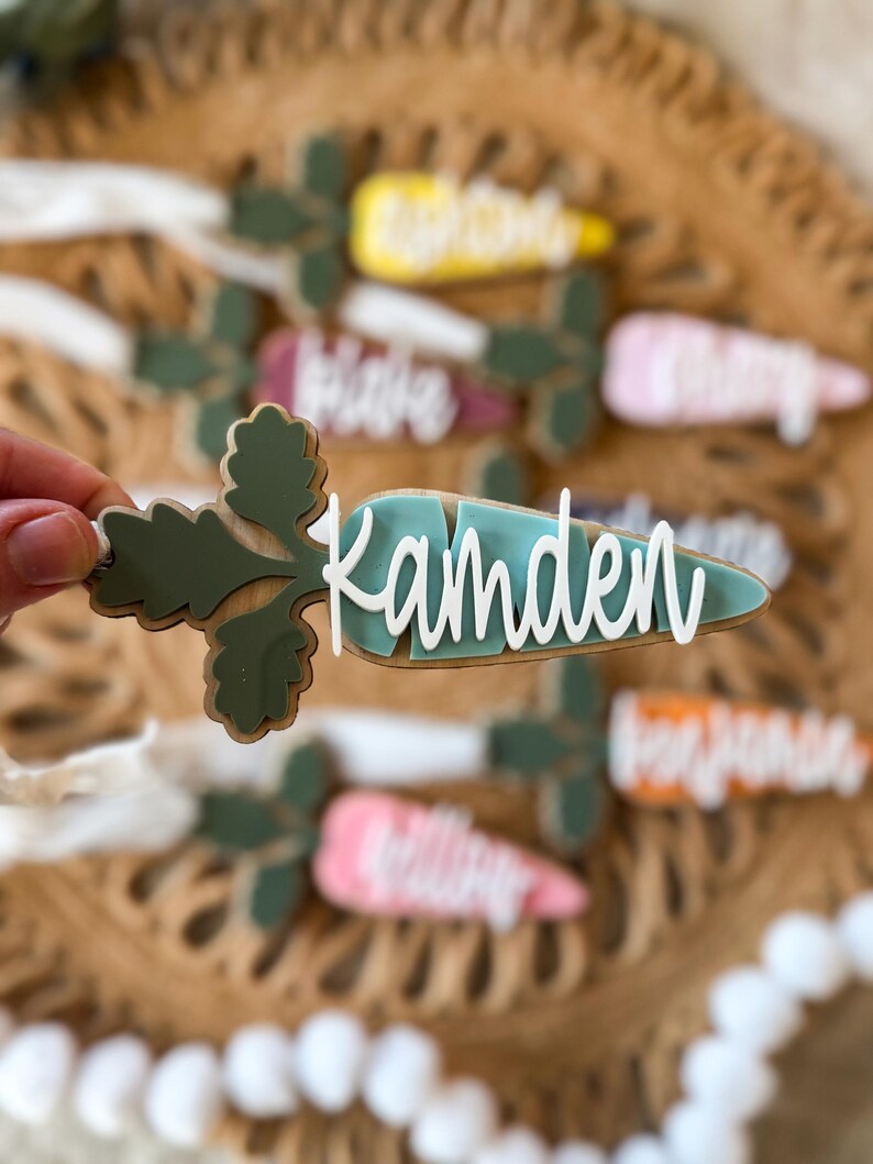 Personalized Acrylic Carrot Name Tag, Easter Basket Decor - Etsy UK