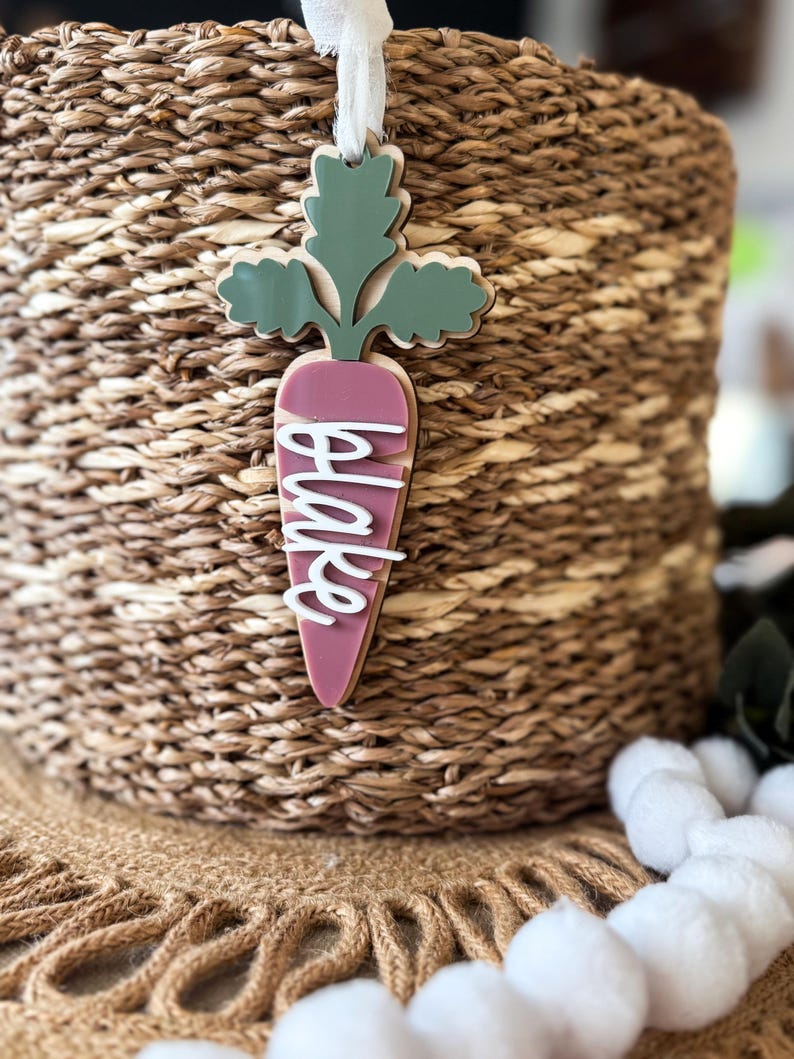 Personalized Acrylic Carrot Name Tag, Easter Basket Decor - Etsy UK