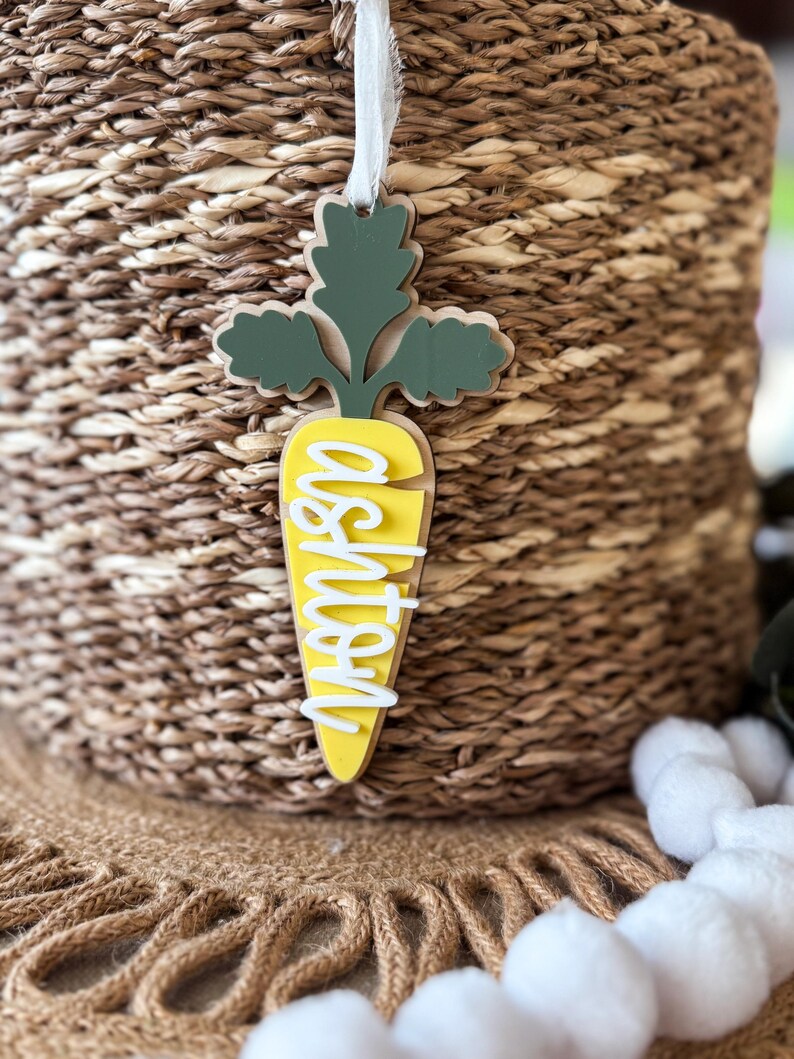 Personalized Acrylic Carrot Name Tag, Easter Basket Decor - Etsy UK