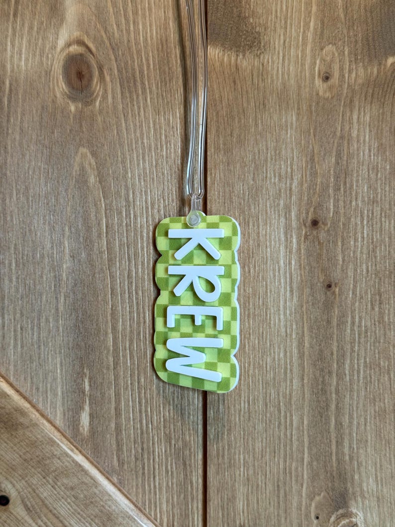 Personalized Checkered Name Tag for Kids - Custom Bag Tag for Backpack ...