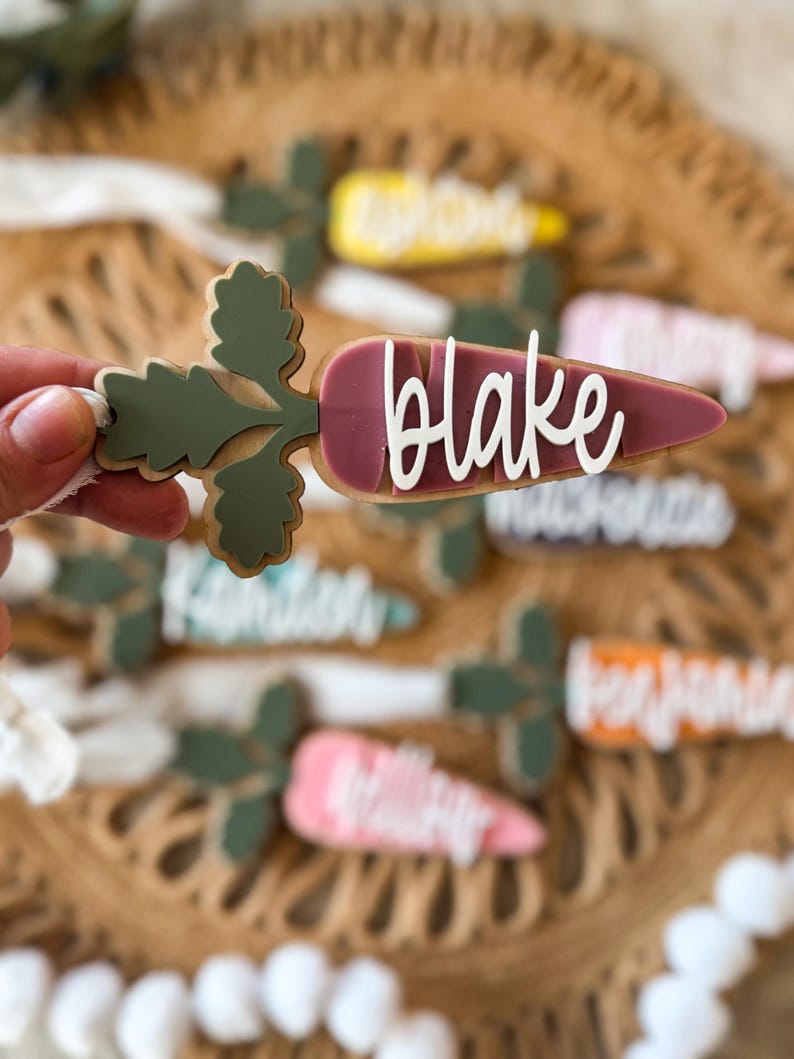Personalized Acrylic Carrot Name Tag, Easter Basket Decor - Etsy UK
