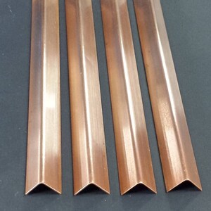Copper Sheet Angle .027" 20oz. 22 Gauge 1/2" X 1/2" X 8" (4 Pc.) - Etsy