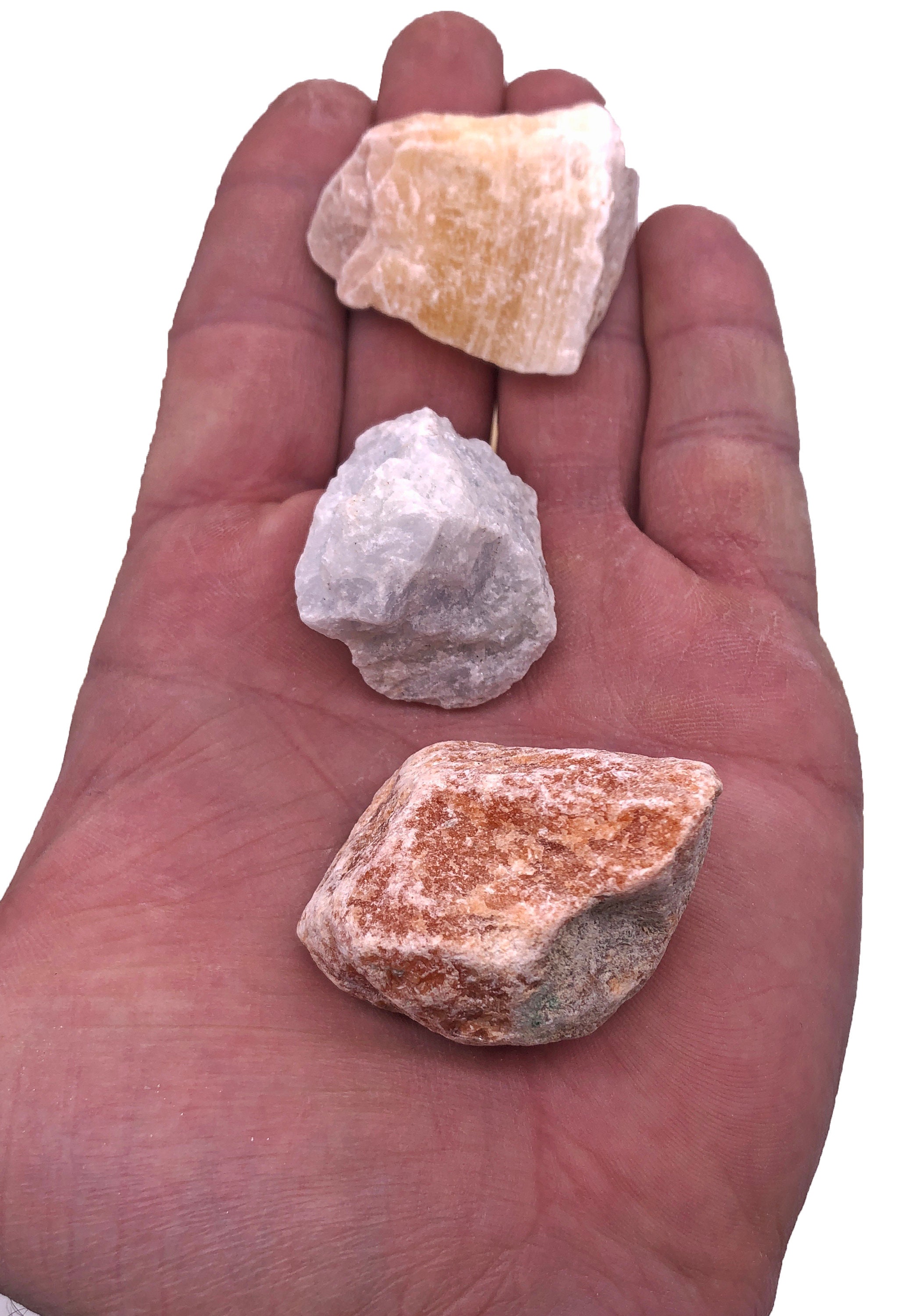 1 LB Natural Raw Calcite Mix from Brazil - Blue / Yellow / Orange