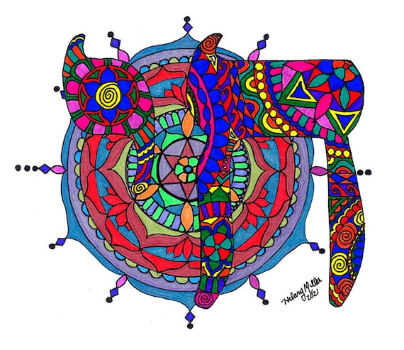 Chai Life Mandala Inspiring Meditation Judaica Hebrew Chai Bar - Etsy