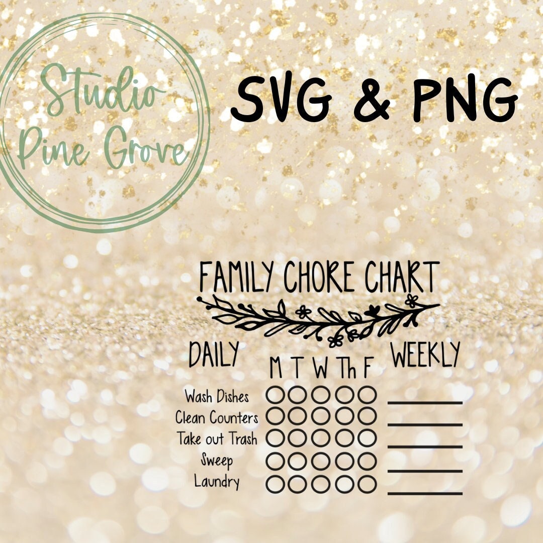 Tableau des tâches ménagères simples SVG, PNG, Dxf et EPS ...