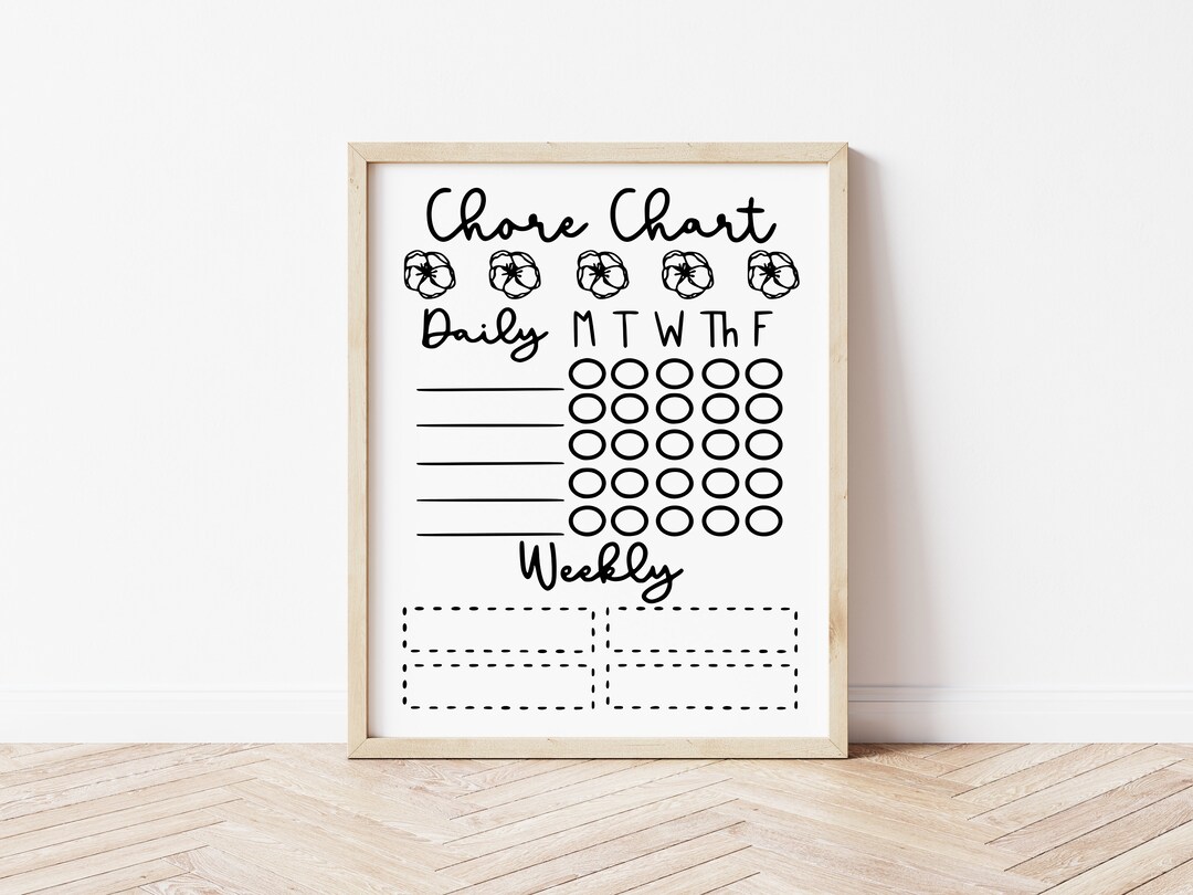 Simple Chore Chart SVG, PNG, Dxf and EPS Cut File, Instant Download ...