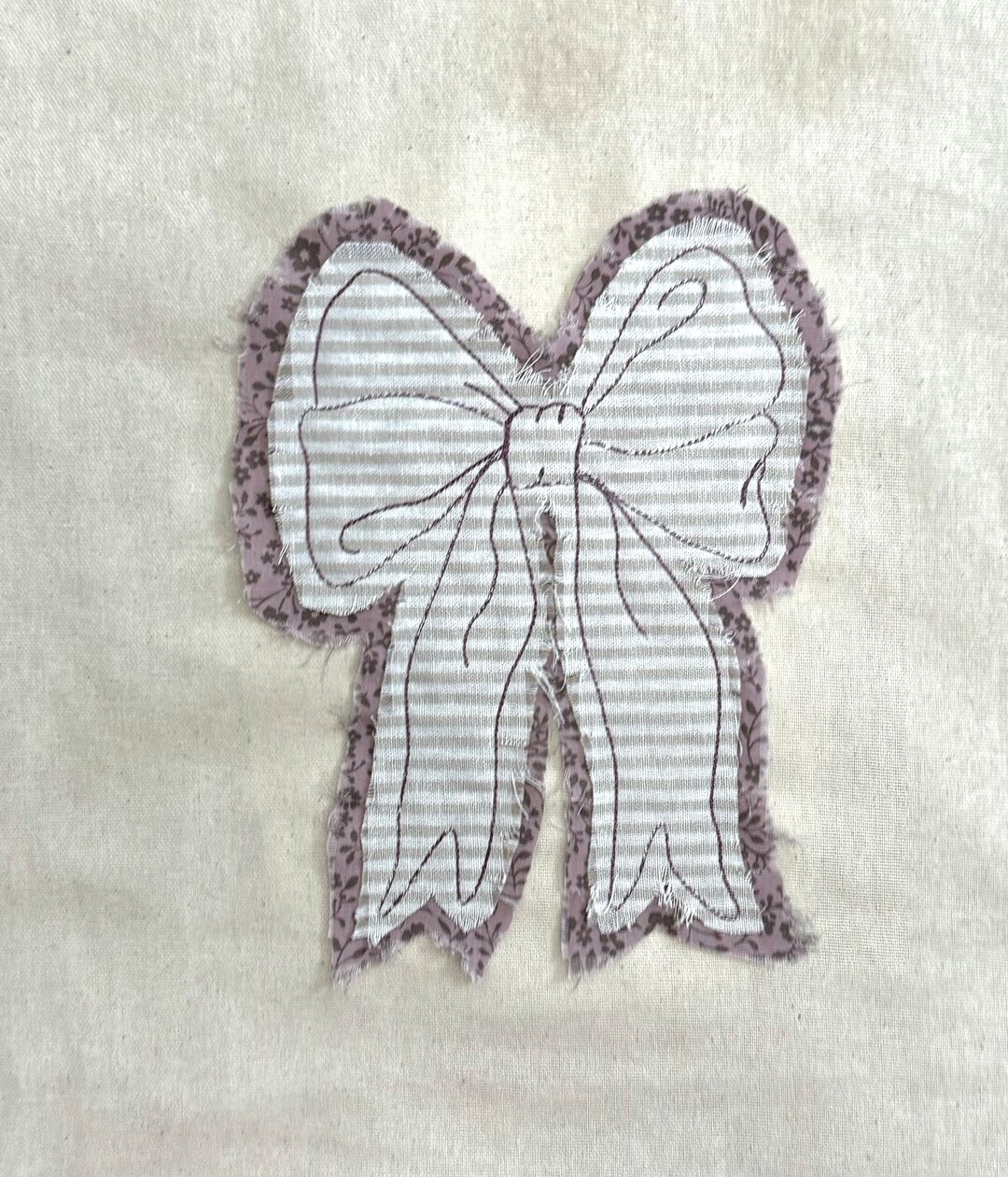 Bow, Raw Edge Design, Machine Embroidery, 5x7, 6x10, 8x12 Inch Hoop - Etsy