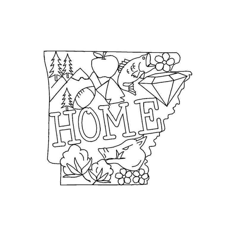 Arkansas Redwork, 5x7 and 6x10 Inch Hoop, Machine Embroidery - Etsy