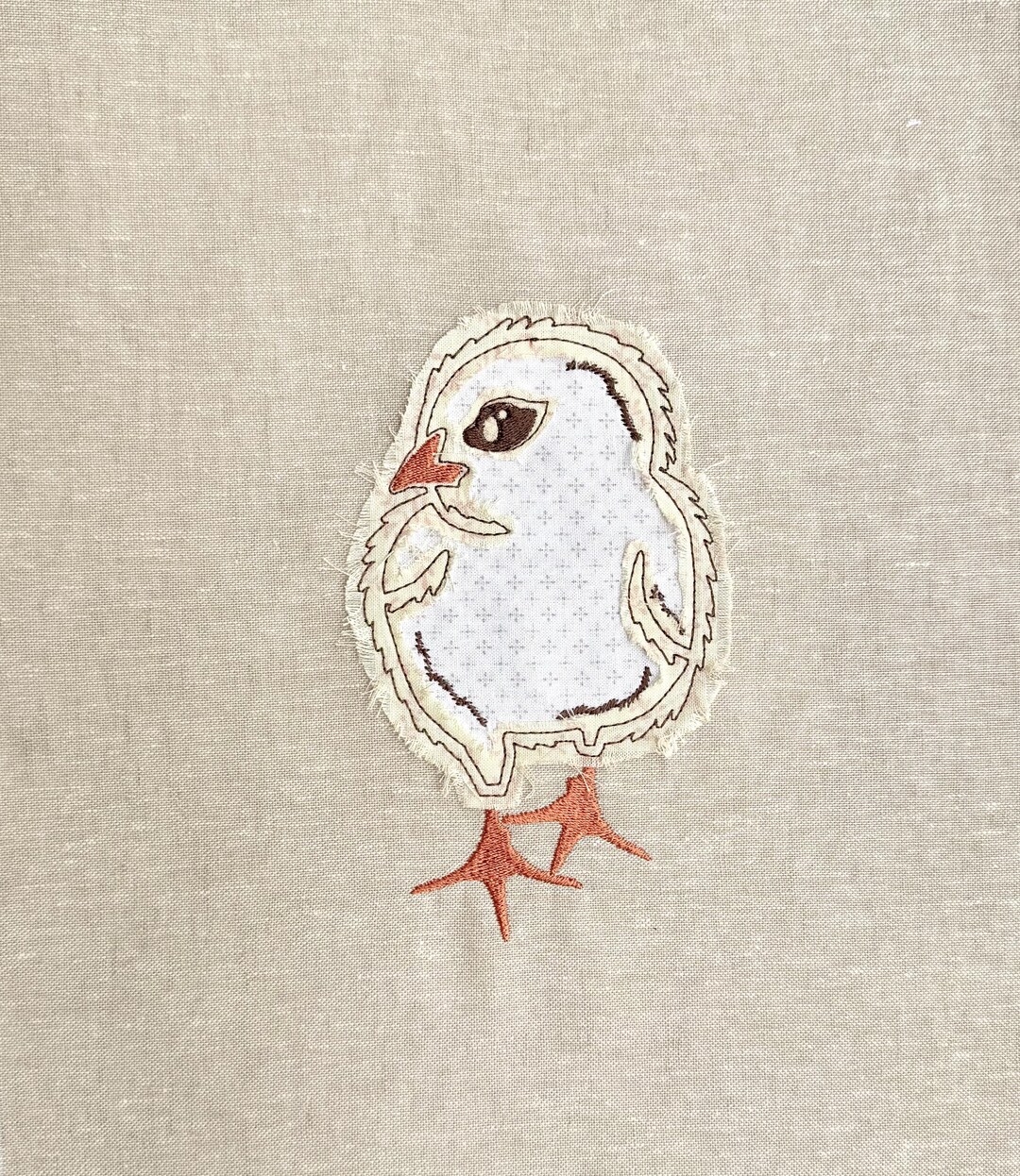 Raw Edge Chicken Applique, Baby Chick Embroidery, 5,6,7,8,9 Inch Hoop ...
