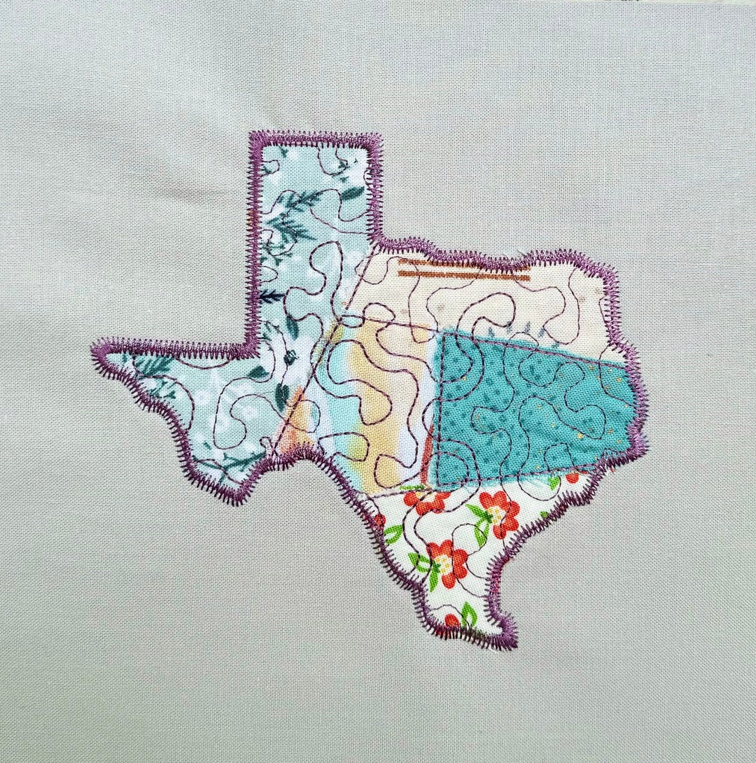 Quilted Texas Applique, Machine Embroidery, 4,5,6,7,8 In. Hoop, INSTANT ...