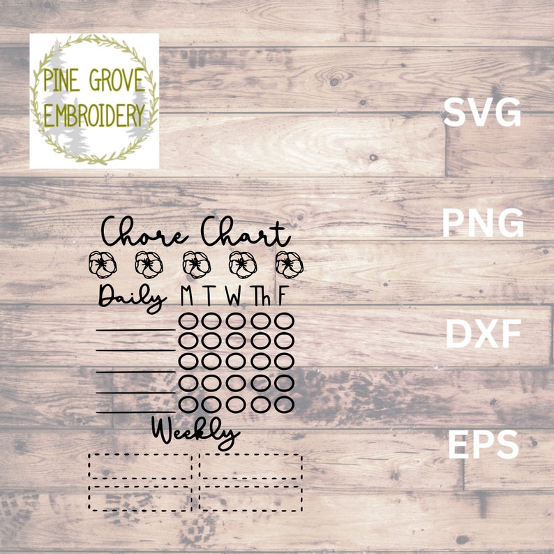 Simple Chore Chart SVG PNG Dxf and EPS Cut File Instant - Etsy Australia
