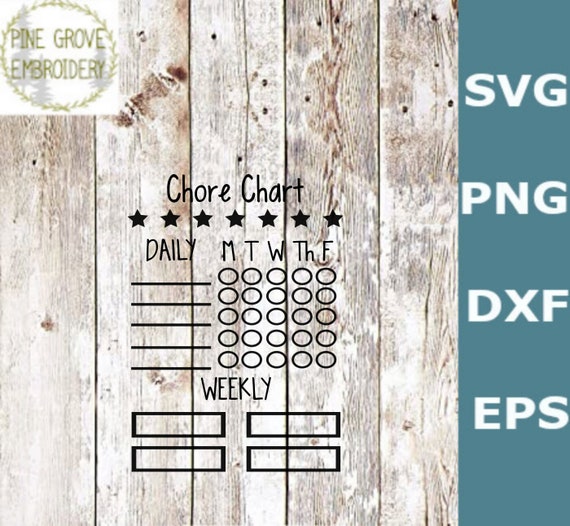 Simple Chore Chart SVG PNG Dxf and EPS Cut File Instant - Etsy