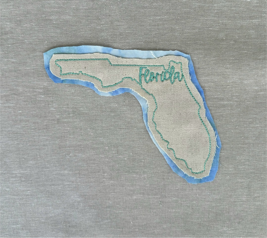 Florida Raw Edge Applique, Machine Embroidery, 5,6,7,8 In. Hoop - Etsy