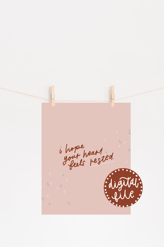 Rested Heart Printable / Quote Print / Instant Download - Etsy