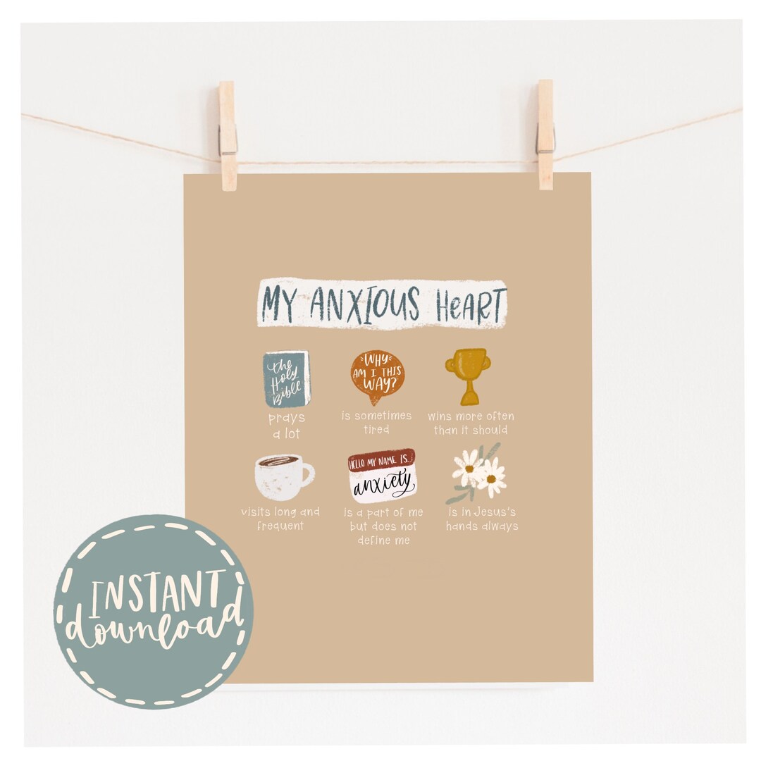 Anxious Heart Printable / Digital Print / Instant Download - Etsy