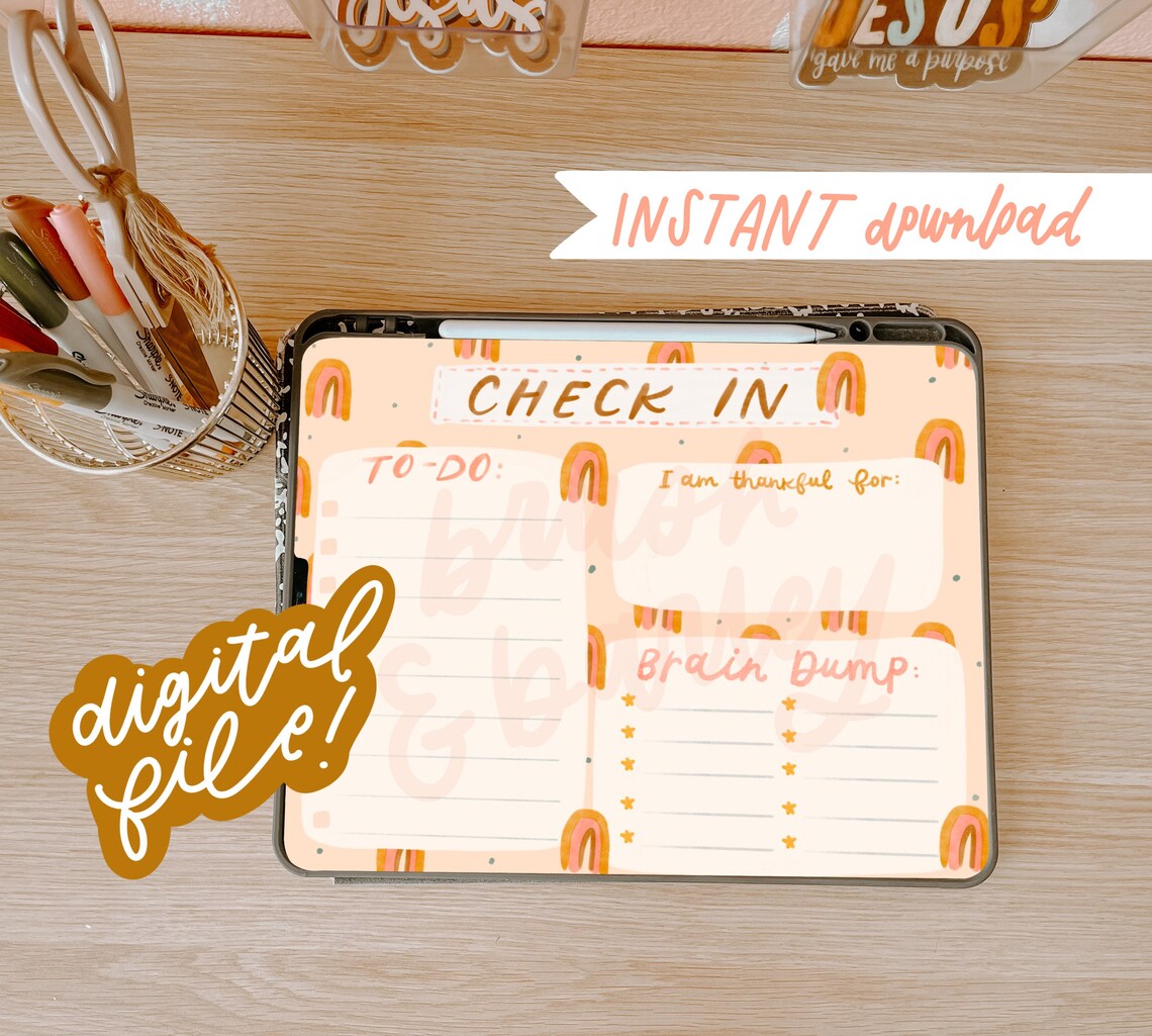 Rainbow Check in Digital Notepad/instand Download/notepad | Etsy