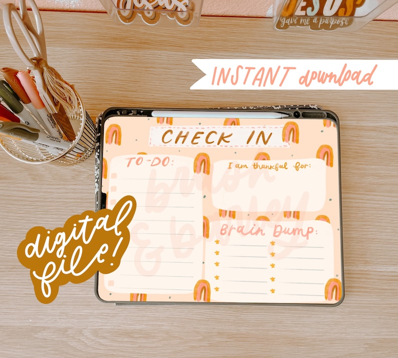 Rainbow Check in Digital Notepad/instand Download/notepad - Etsy