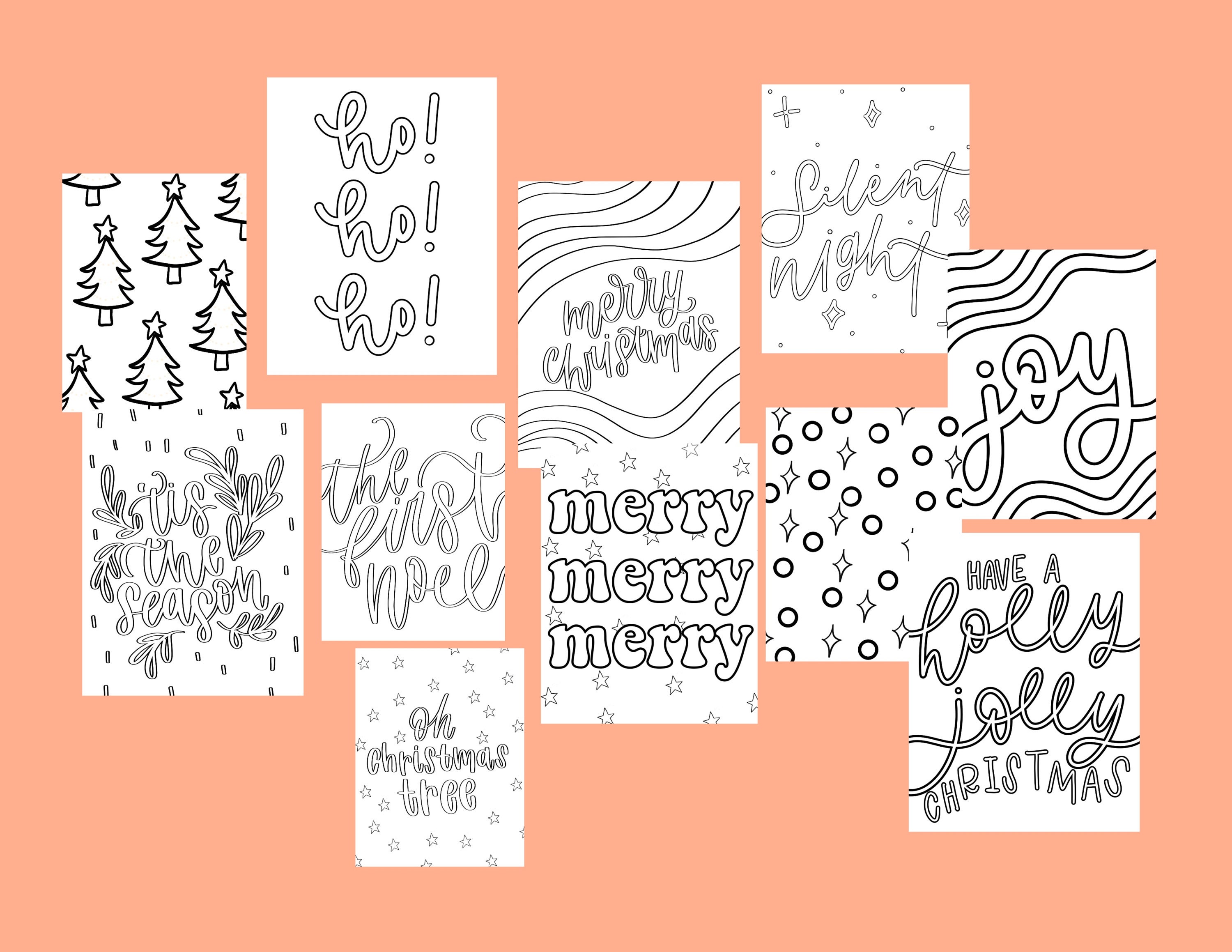Holly Jolly Coloring Book/digital/instant Download - Etsy