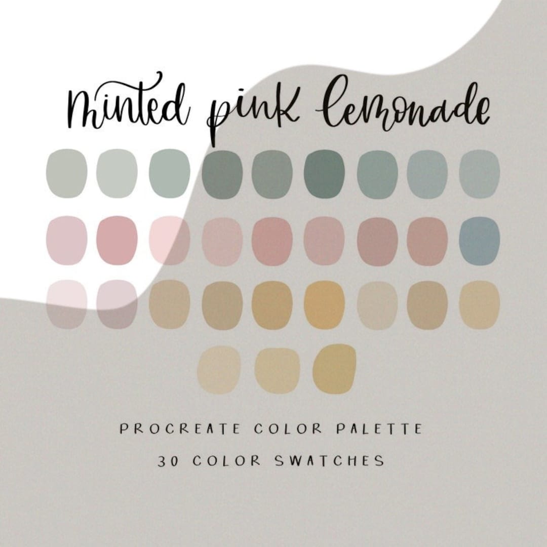 Minted Pink Lemonade Procreate Color Palette/procreate Color Palette ...