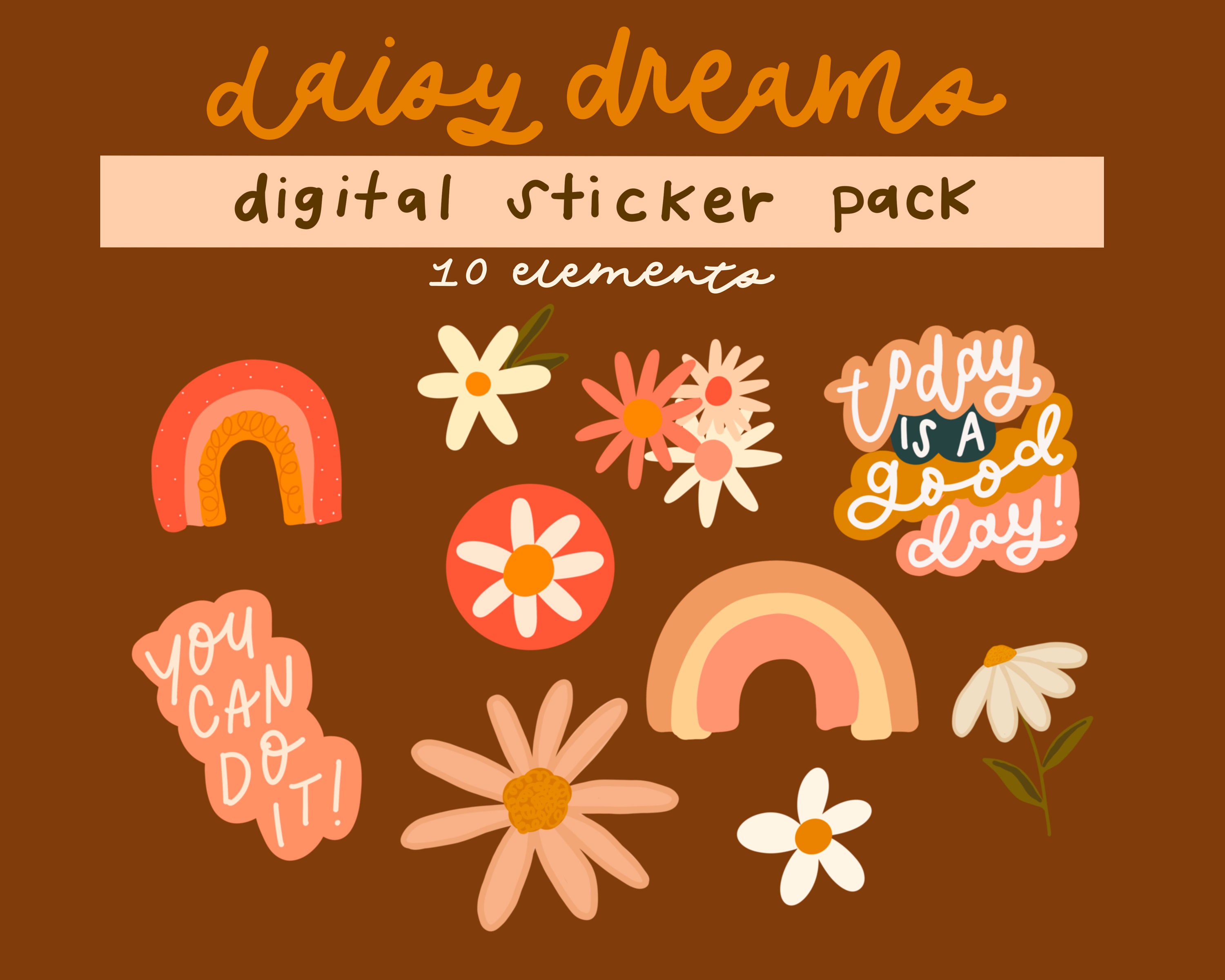 Daisy Dream Digital Sticker / Transparent / Clipart - Etsy