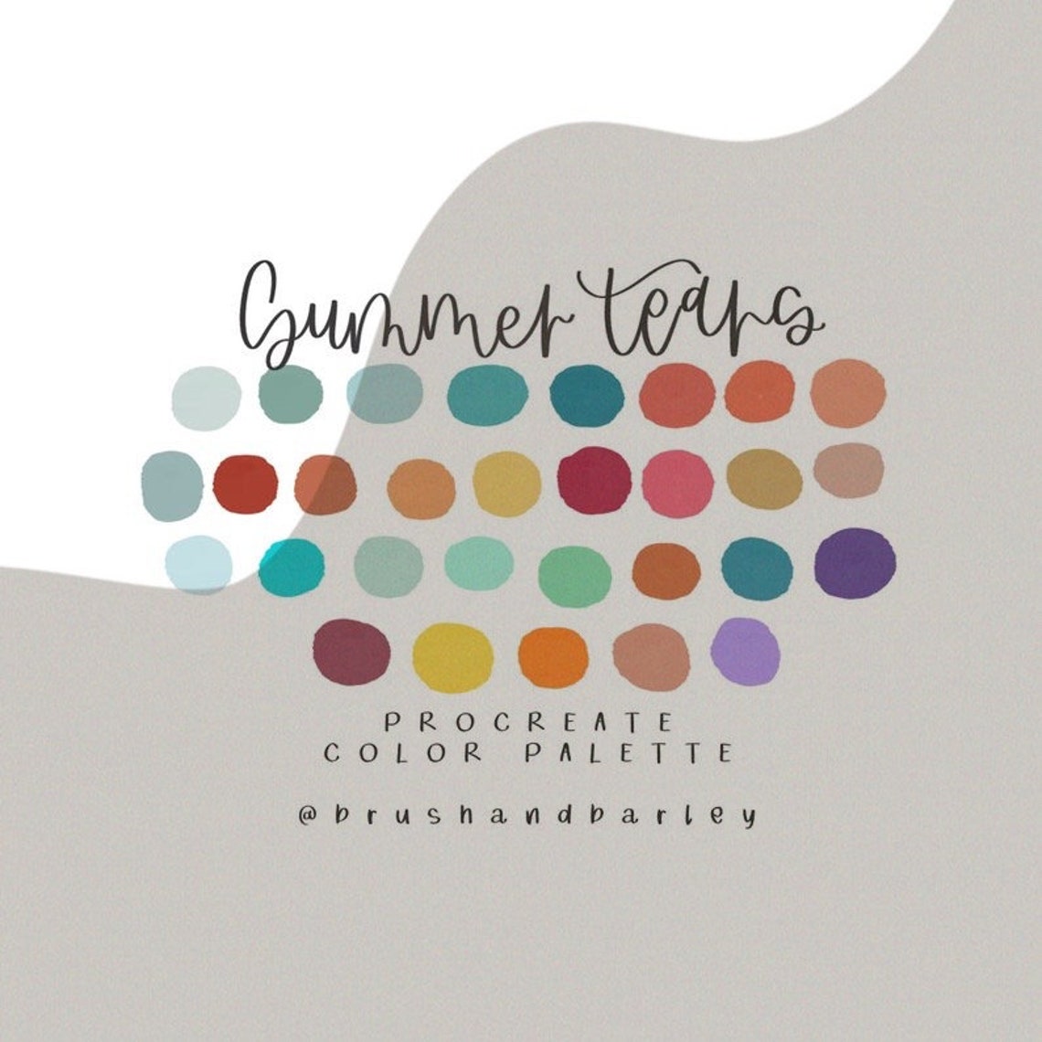 Summer Tears Color Palette/ Procreate Swatches / Color Palette - Etsy