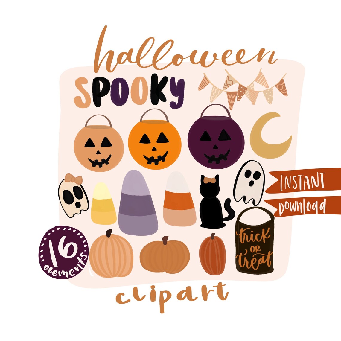 Halloween Clipart / Png Images / Instant Download - Etsy