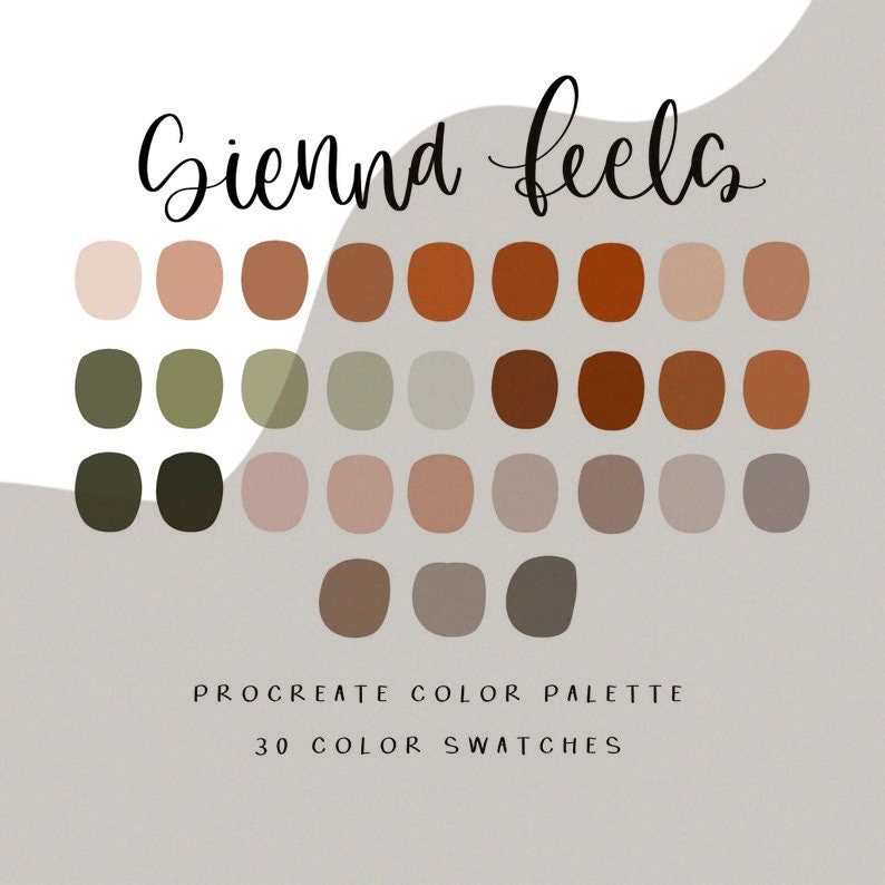 Sienna feels procreate color palette/procreate tools/instant | Etsy