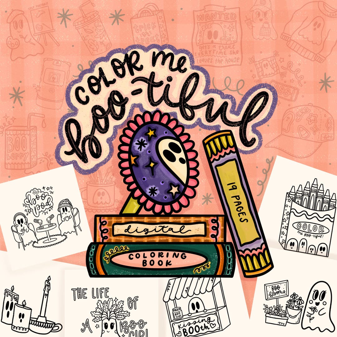 Color Me Boo-tiful | Digital Coloring Book for the Girlies | Adult ...