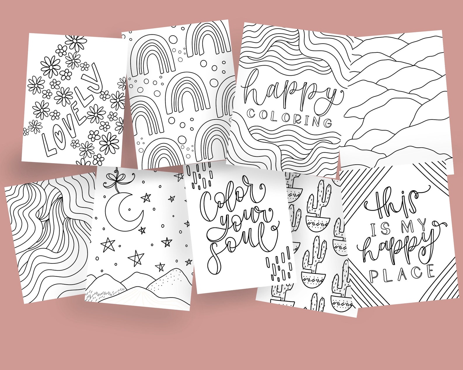 Joyful Coloring Book/digital/instant Download - Etsy