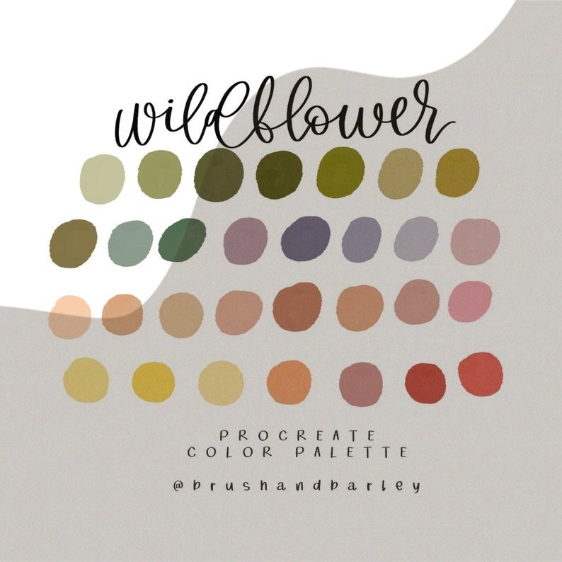 Wildflower Procreate Swatches Flower Field Procreate Color Palette ...