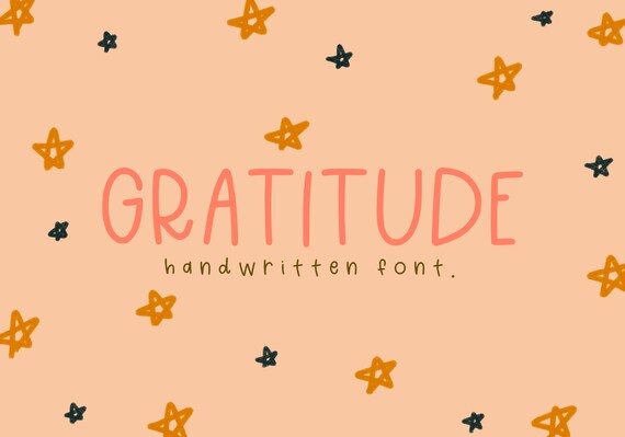 Gratitude Handwritten Font/instant Download/font | Etsy
