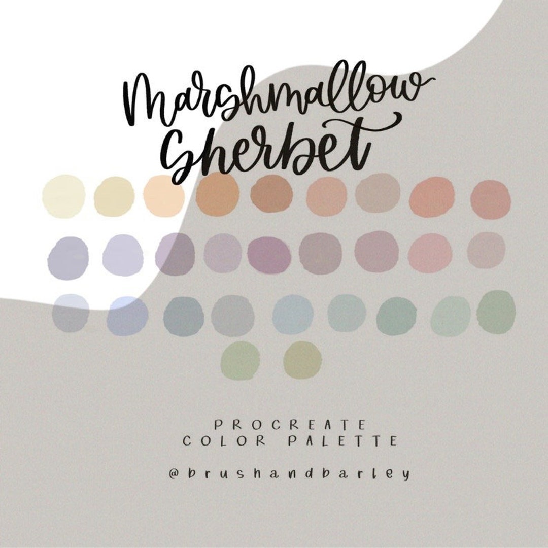 Marshmallow Sherbet Color Palette / Procreate Color Palette/ iPad Pro ...