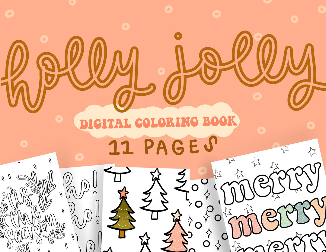 Holly Jolly Coloring Book/digital/instant Download - Etsy
