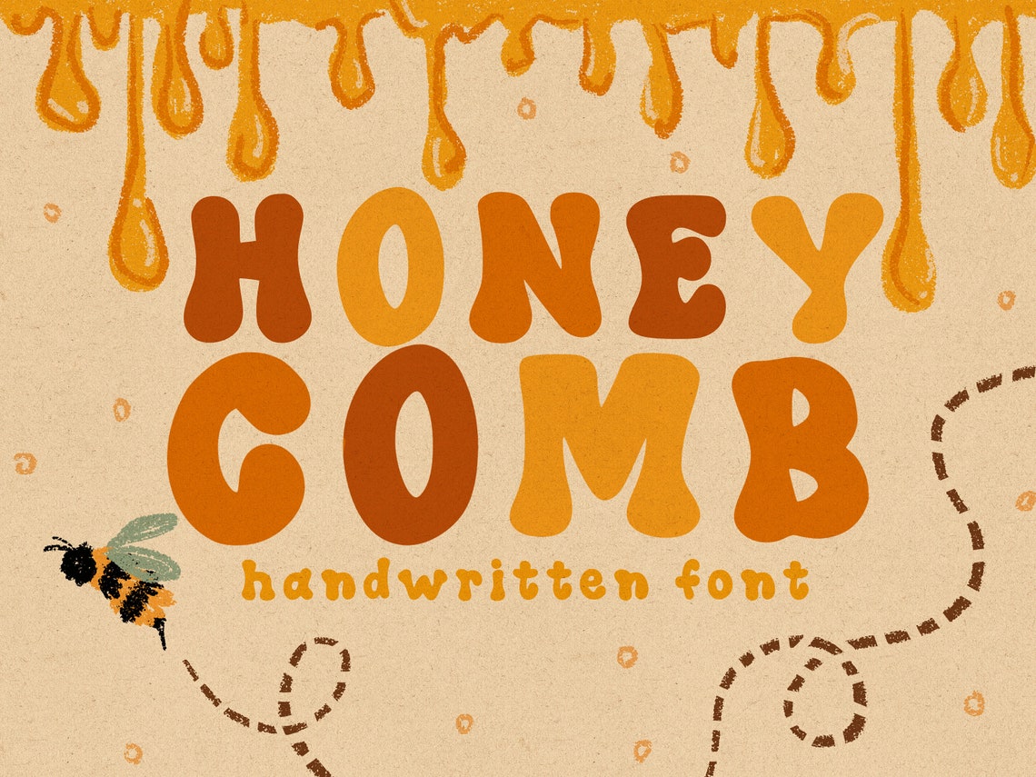Honeycomb Font / Retro Font / Hand Drawn Font - Etsy