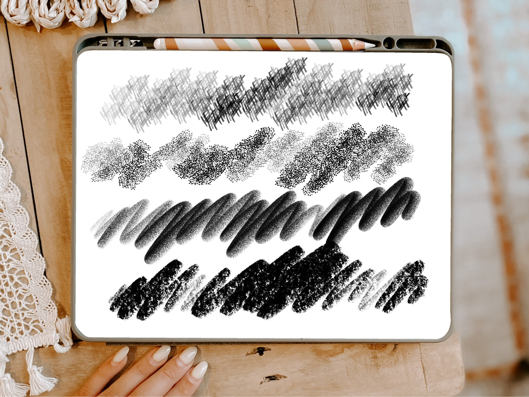 Textured Procreate Brush Pack / 15 Procreate Brushes / Texture ...