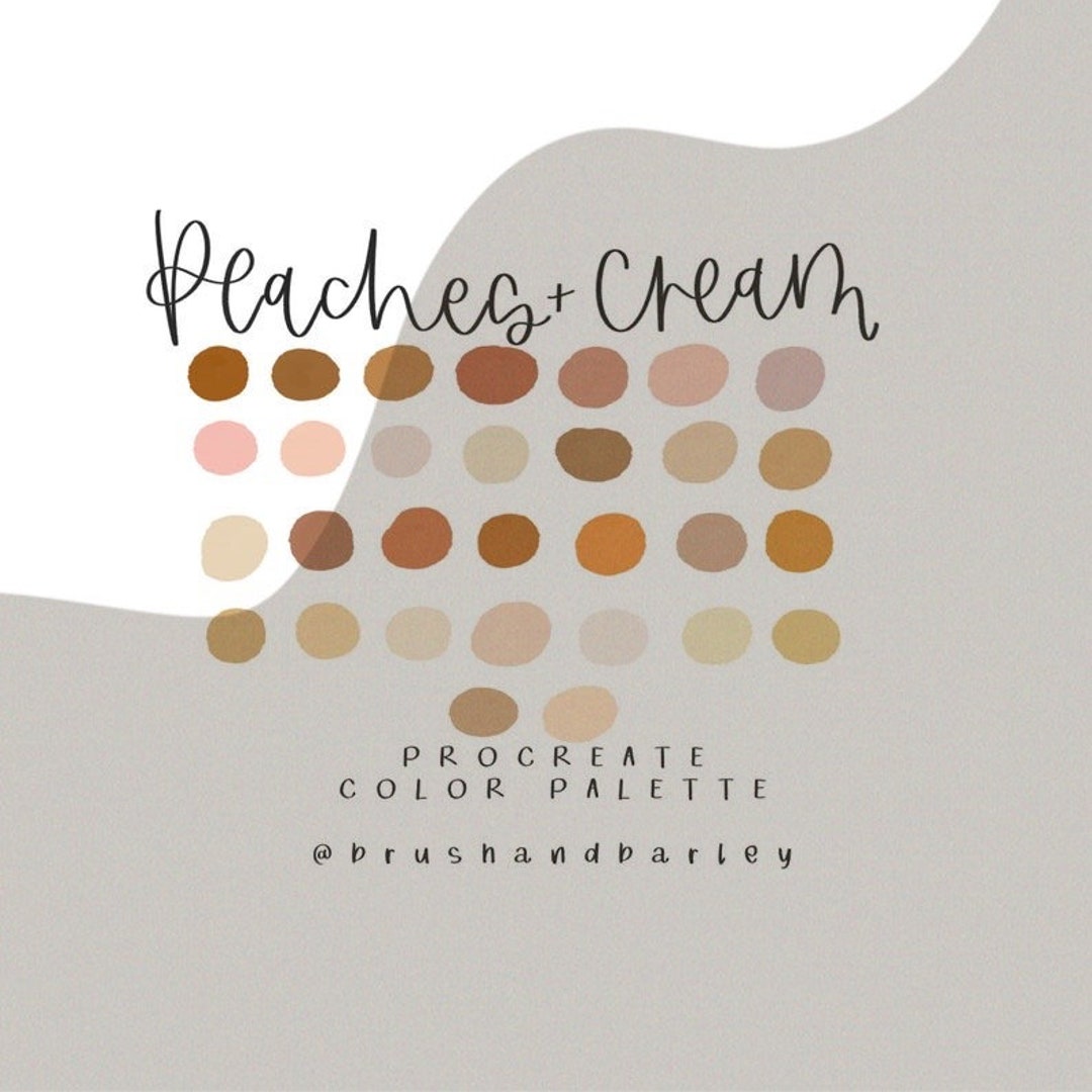 Peaches and Cream Color Palette/ Procreate Swatches / Color Palette - Etsy