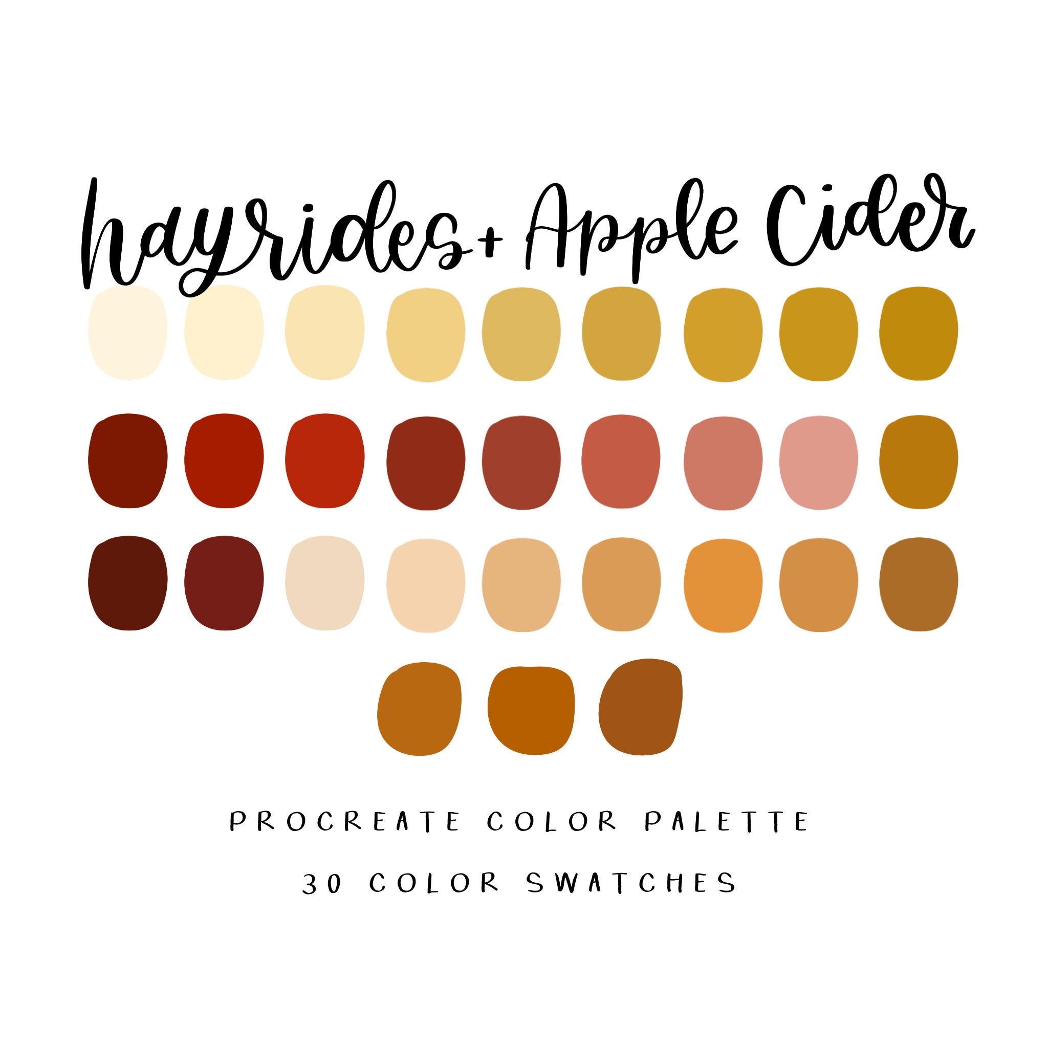 Hayrides and Apple Cider Procreate Palette / color palette / | Etsy