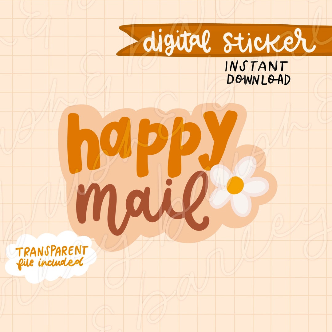 Daisy Happy Mail/digital Sticker/clipart - Etsy