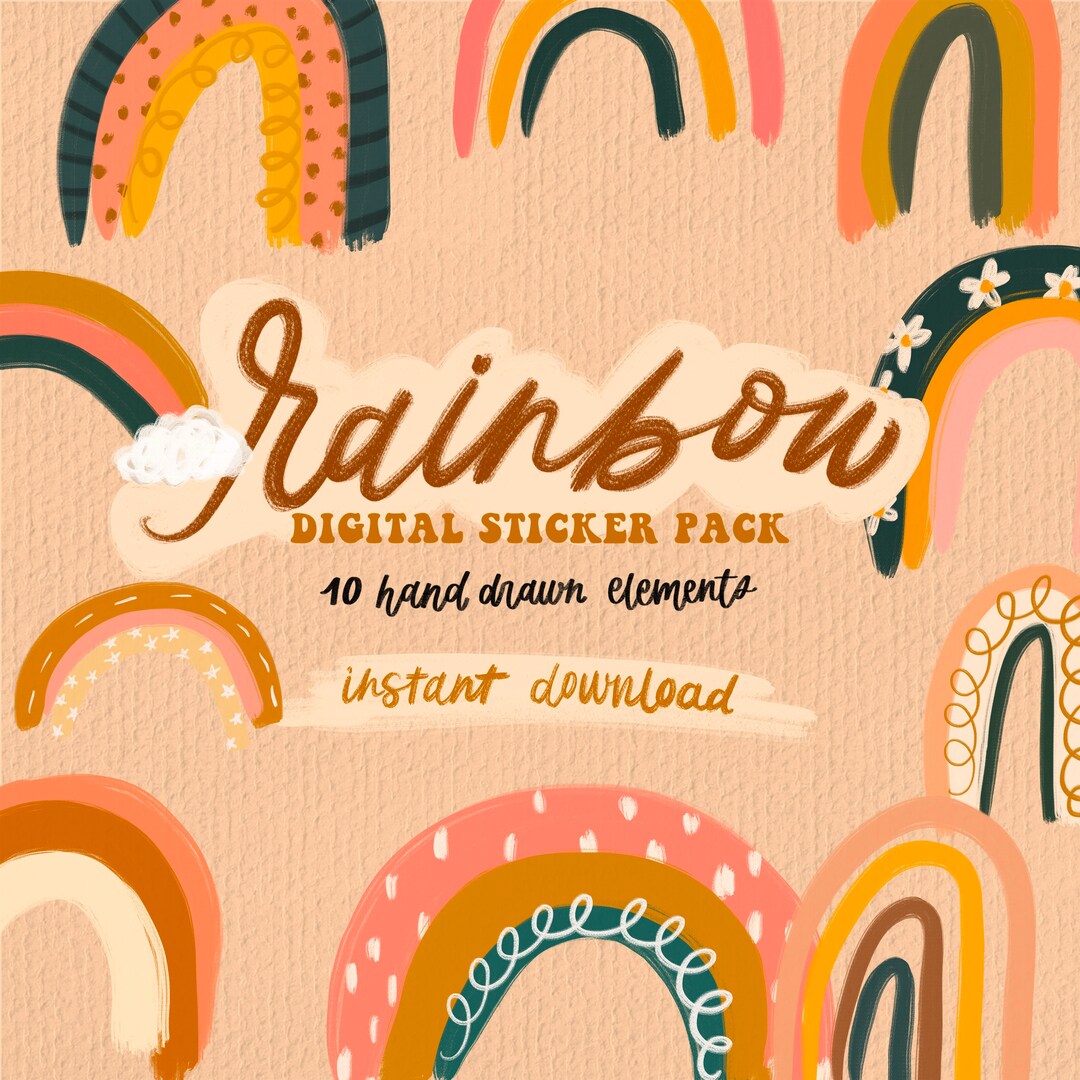Rainbow Digital Sticker Pack/sticker/instant Download - Etsy