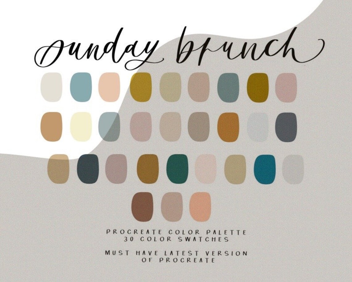 Sunday Brunch Procreate Color Palette/color Palette/instant Download - Etsy