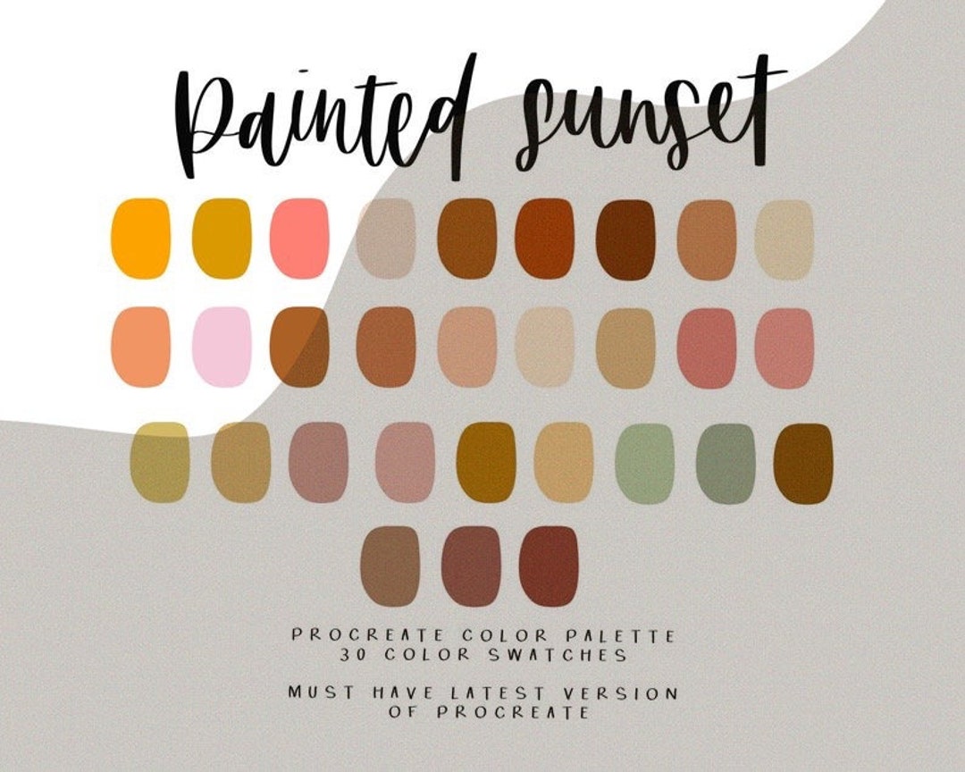 Painted Sunset Procreate Palette/color Swatches/instant Download - Etsy