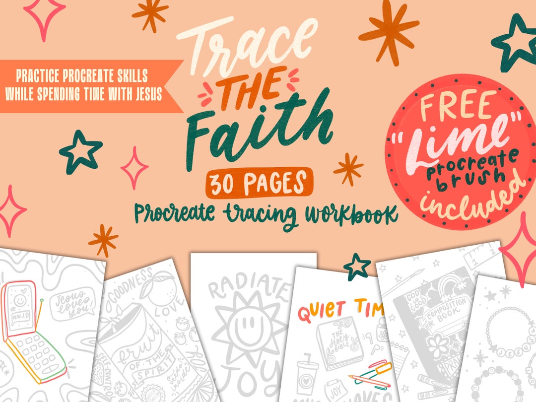 Trace the Faith Procreate Tracing Workbook / Procreate Brush ...