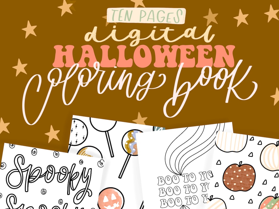 Halloween Coloring Book/digital/coloring Book - Etsy