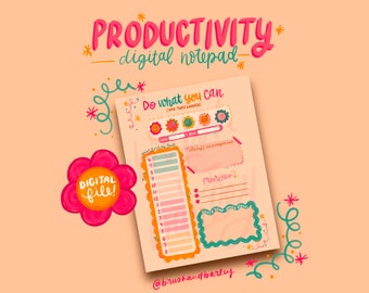 Digital Productivity Notepad/ Daily Planner / ADHD Inspired / Daily ...