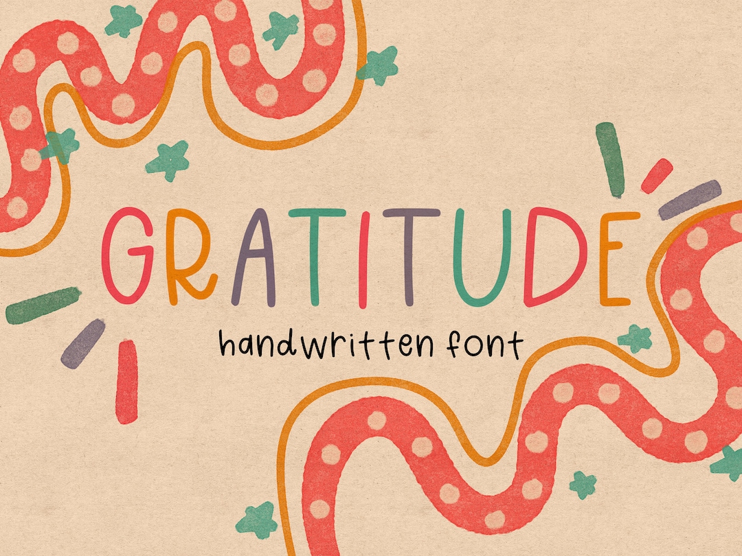 Gratitude Handwritten Font/instant Download/font - Etsy