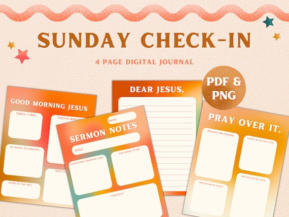 Sunday Digital Journal / Sermon Notes / Bible Study - Etsy