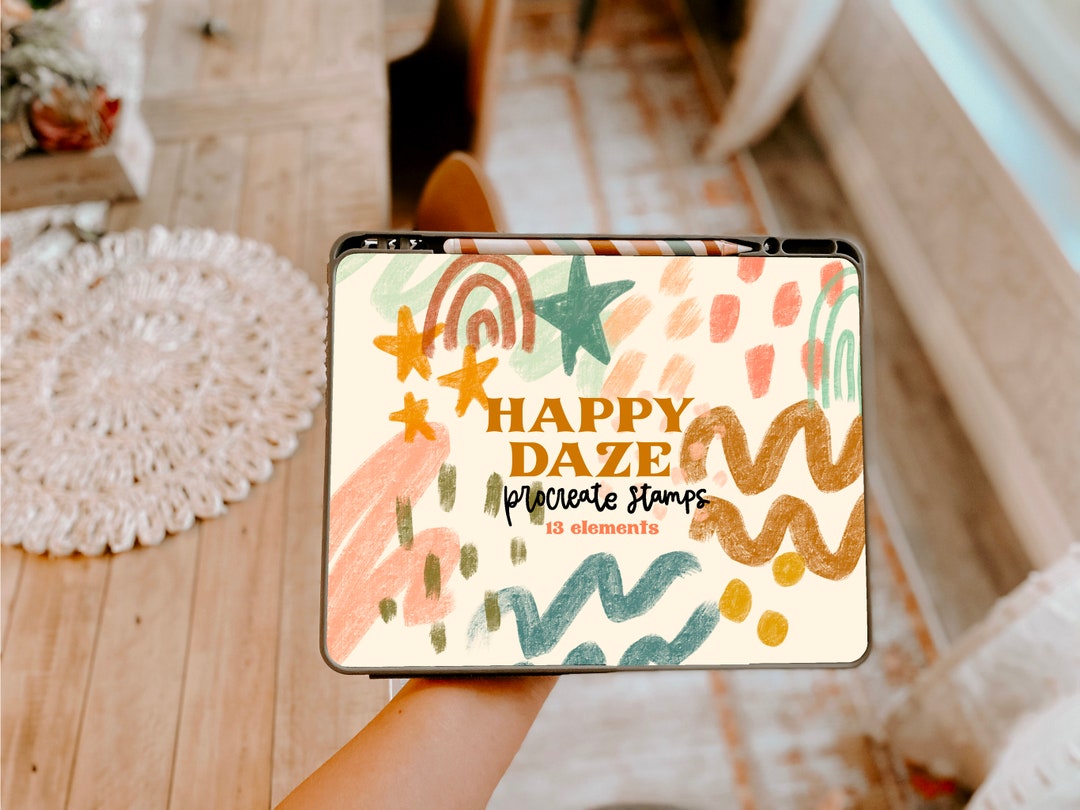 Happy Daze Procreate Stamps / Digital Download / iPad Drawing - Etsy