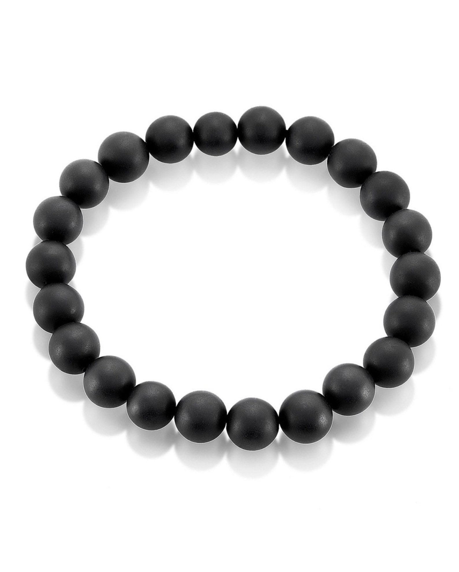 Matte Black Onyx Bracelet Mens Bracelet Stretch Bracelet | Etsy