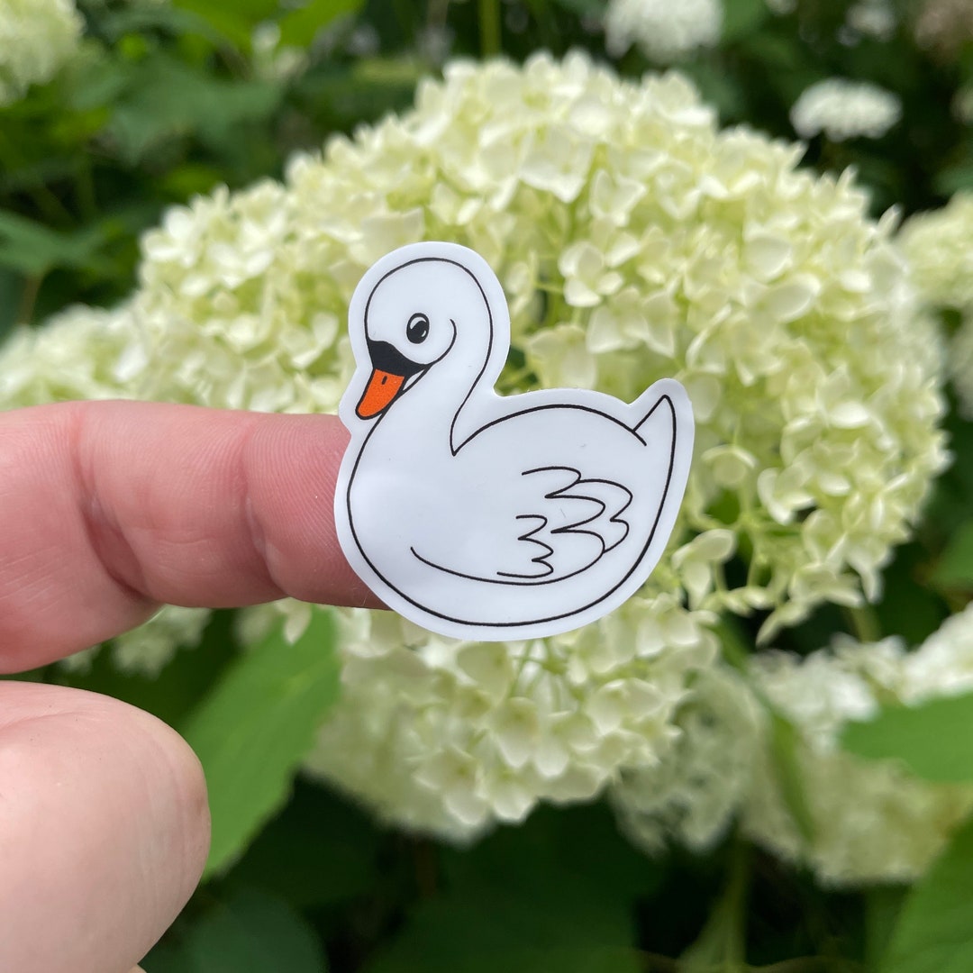 Swan Sticker, Mini Vinyl Decal, Water Bottle Laptop Sticker - Etsy