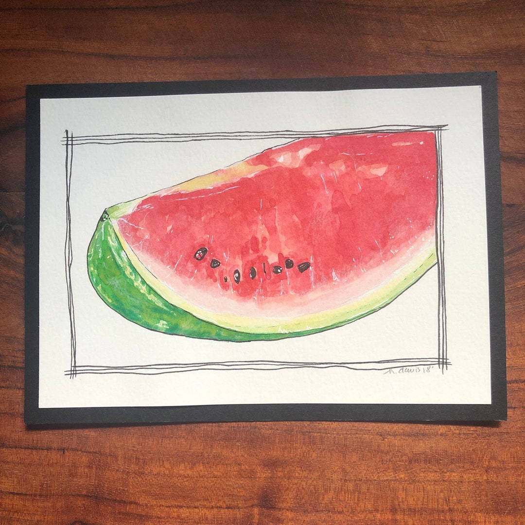 Watermelon Painting, Original Watercolor - Etsy